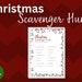 Christmas Scavenger Hunt Printable Christmas Party Game Activity - Etsy