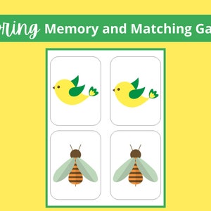 Spring Theme Matching Game | Printable Memory Game | Indoor Activity ...
