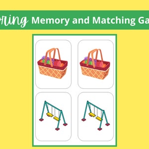 Spring Theme Matching Game | Printable Memory Game | Indoor Activity ...