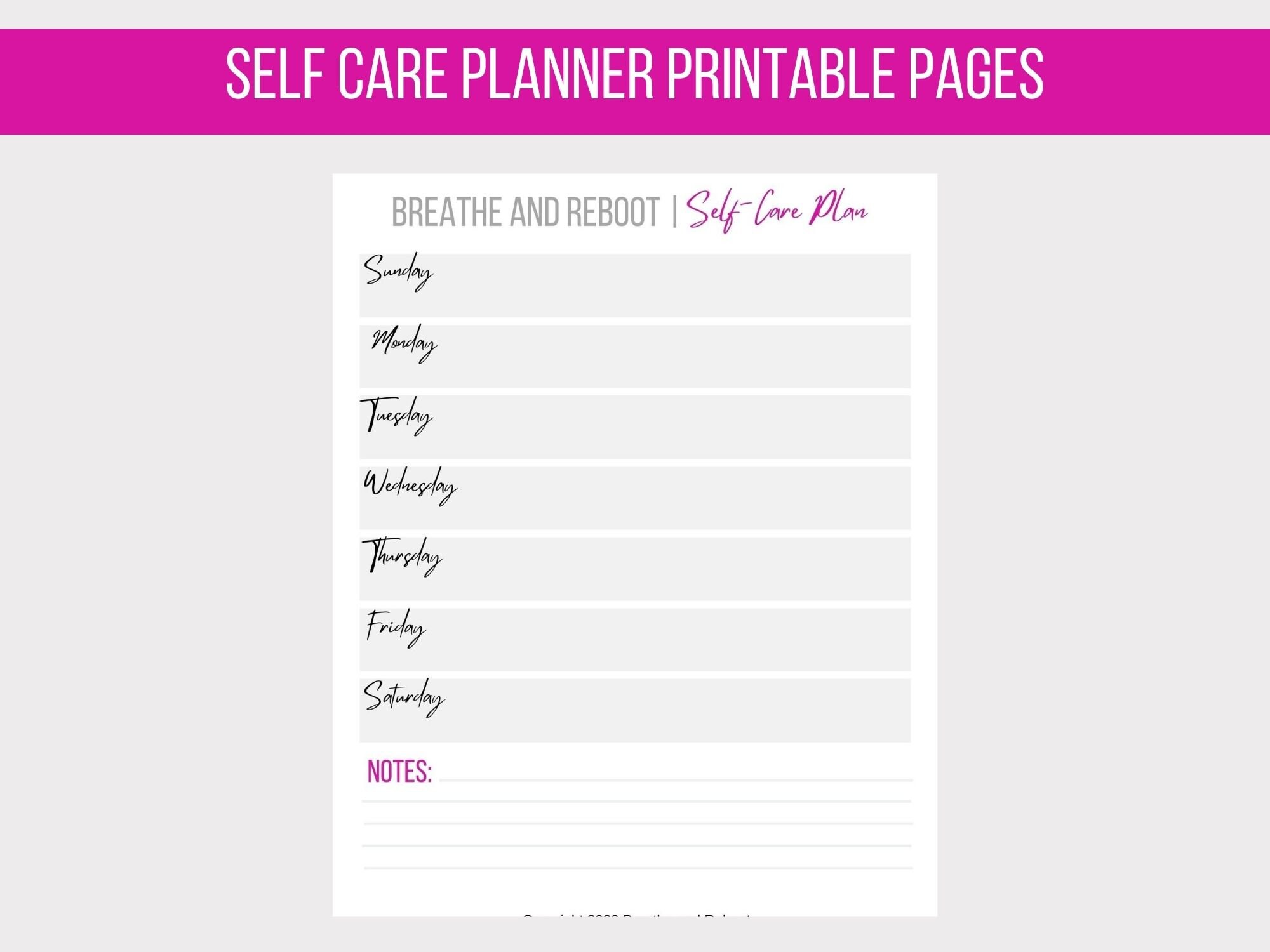 Self Care Journal, Mental Health Planning Worksheets for Self Love and ...