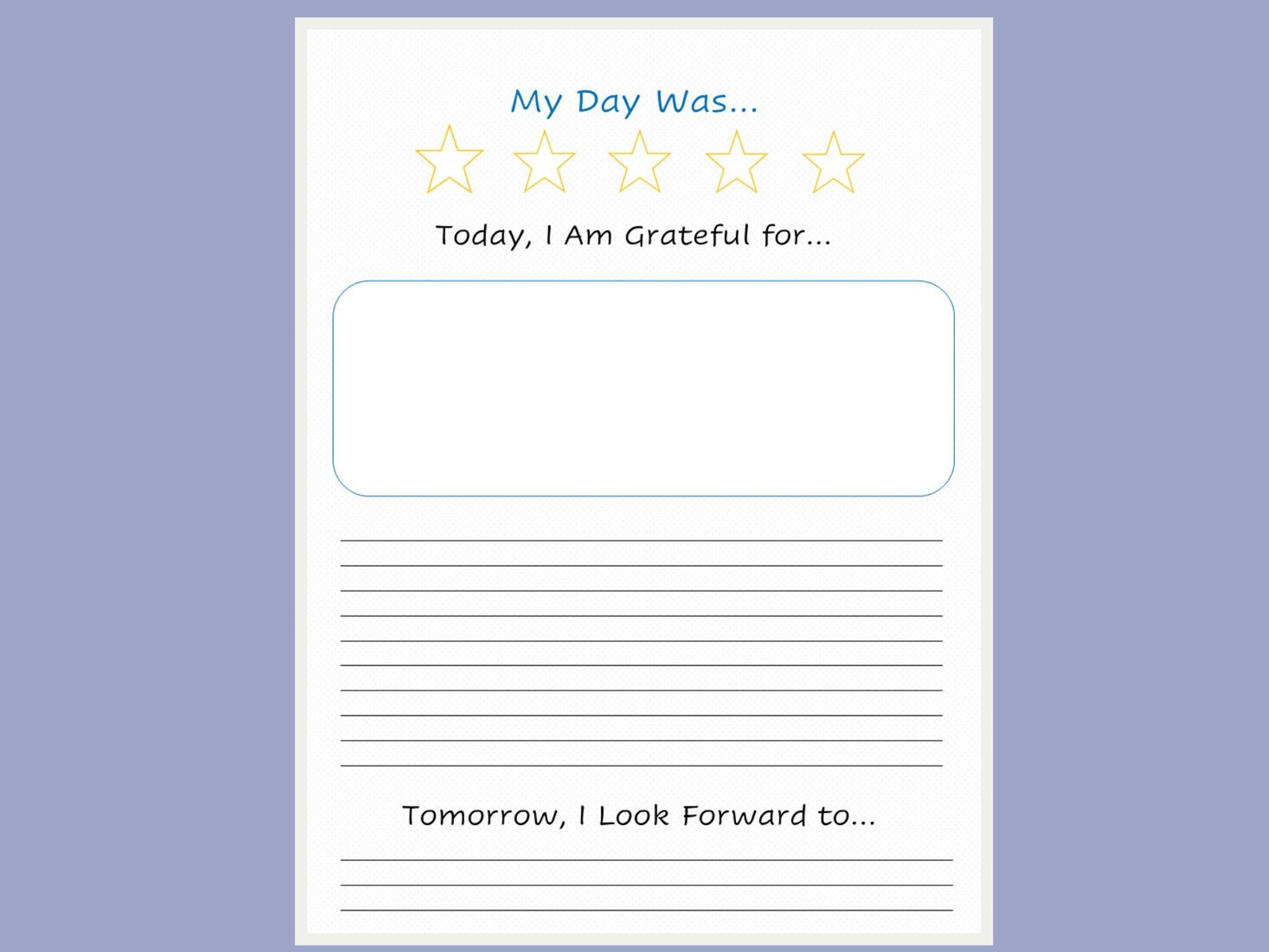 Kids Journal Printable Daily Diary for Children Gratitude and ...