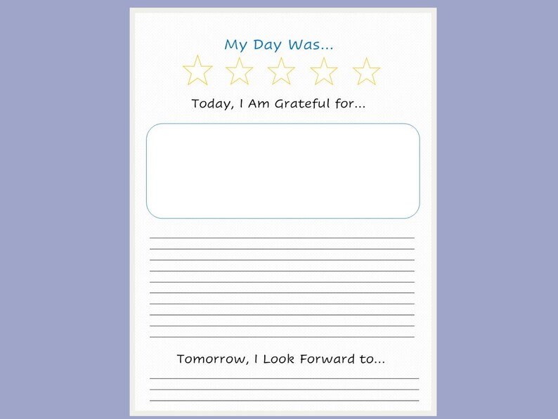 Kids Journal Printable Daily Diary for Children Gratitude and ...