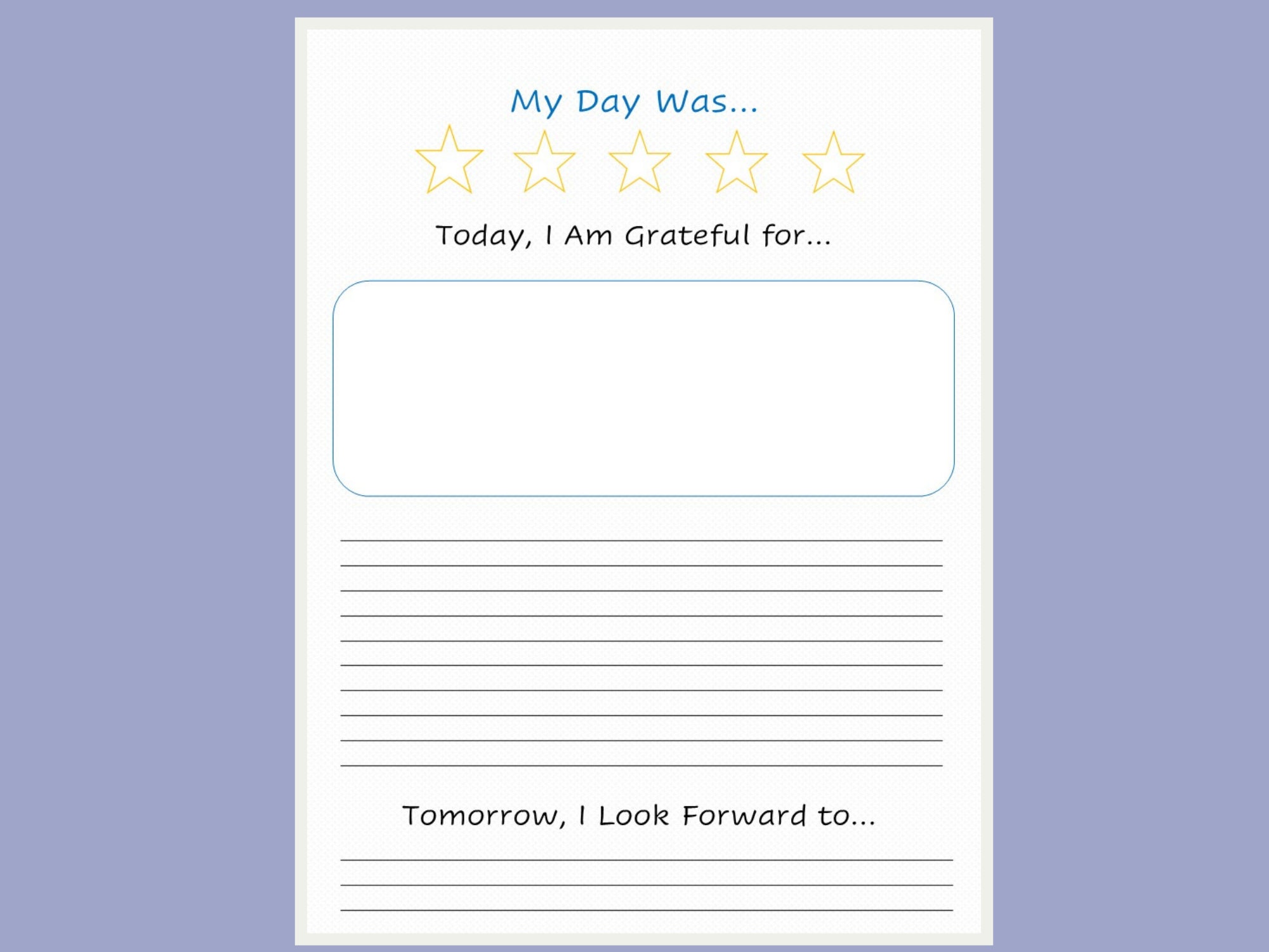 Kids Journal Printable Daily Diary for Children Gratitude and ...