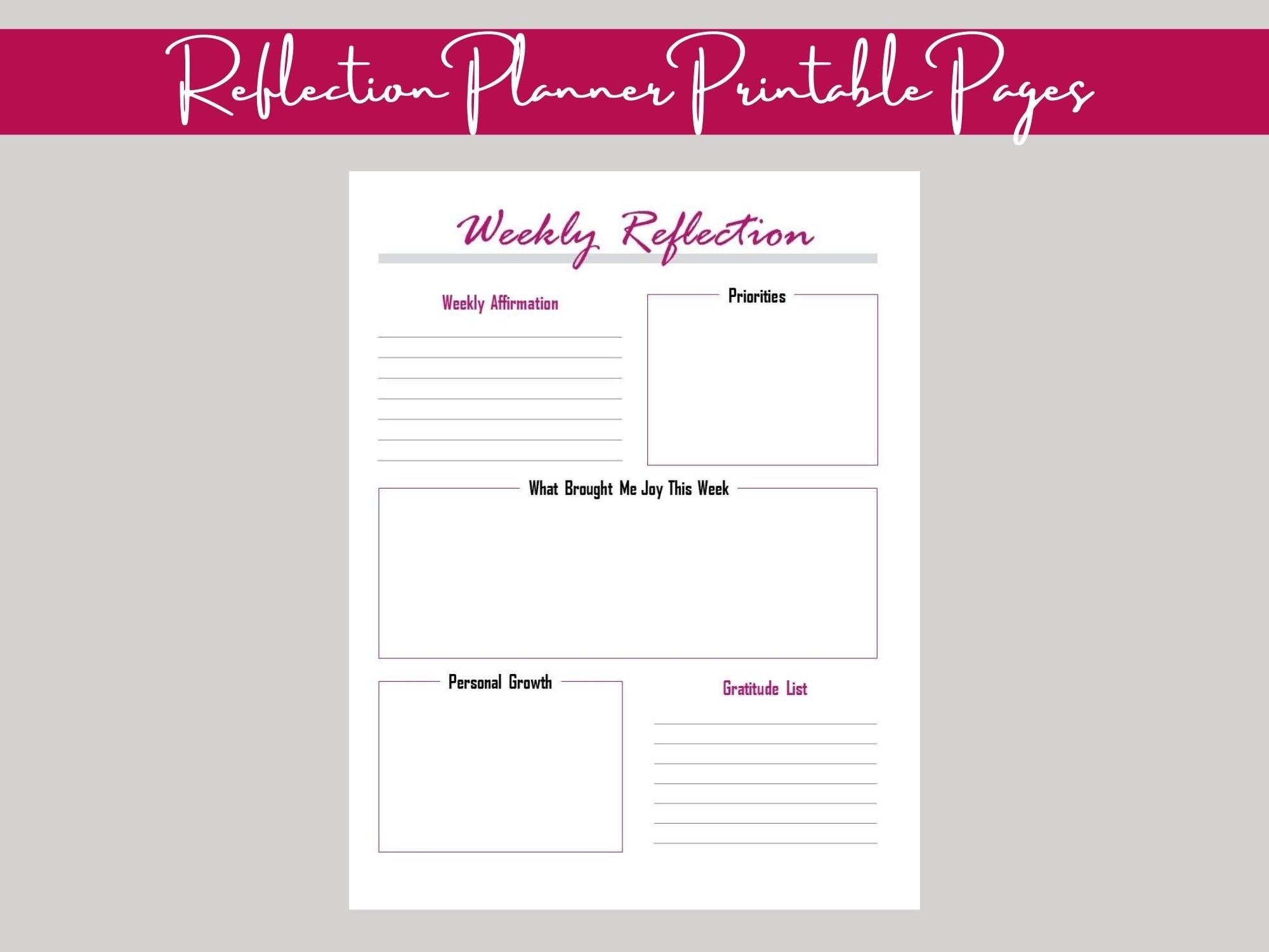 Positivity and Gratitude Daily Check-in Journal Page, Printable Planner ...