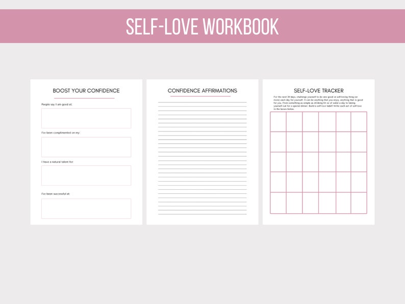 Self Love Journal, Self-care Planner, Confidence Workbook, Printable ...