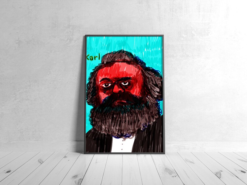 Karl Marx Portrait Technique Markers Original Gift Idea and - Etsy