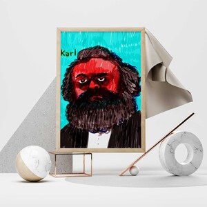 Karl Marx Portrait Technique Markers Original Gift Idea and - Etsy