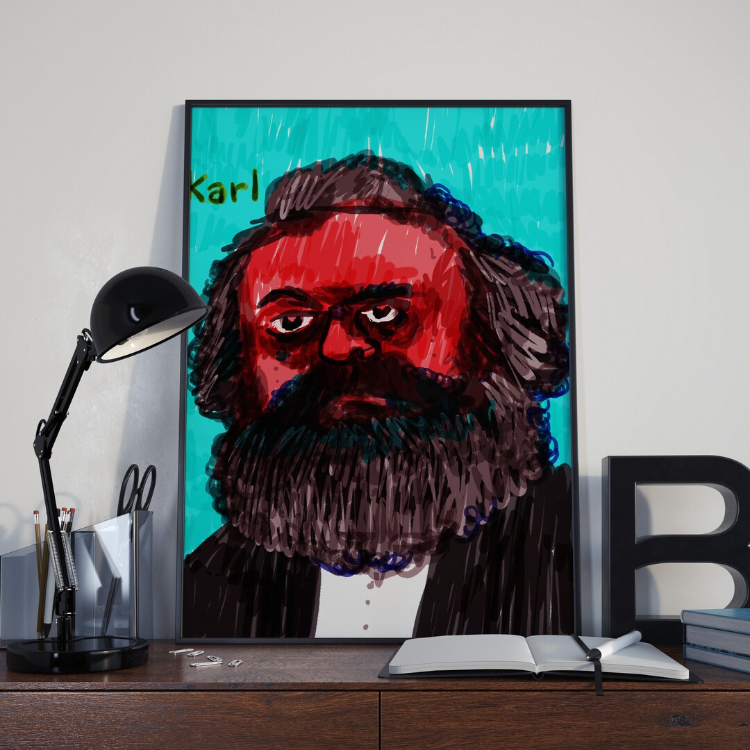 Karl Marx Portrait Technique Markers Original Gift Idea and - Etsy