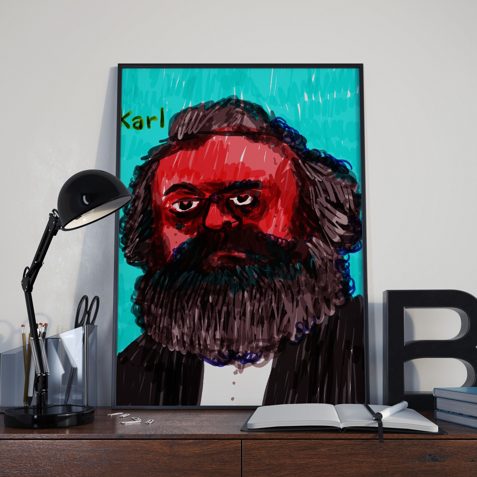 Karl Marx Portrait Technique Markers Original Gift Idea and - Etsy
