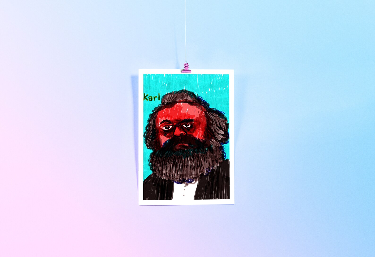 Karl Marx Portrait Technique Markers Original Gift Idea and - Etsy
