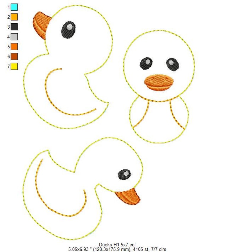 File Little Ducks DIGITAL Embroidery Design - Etsy UK