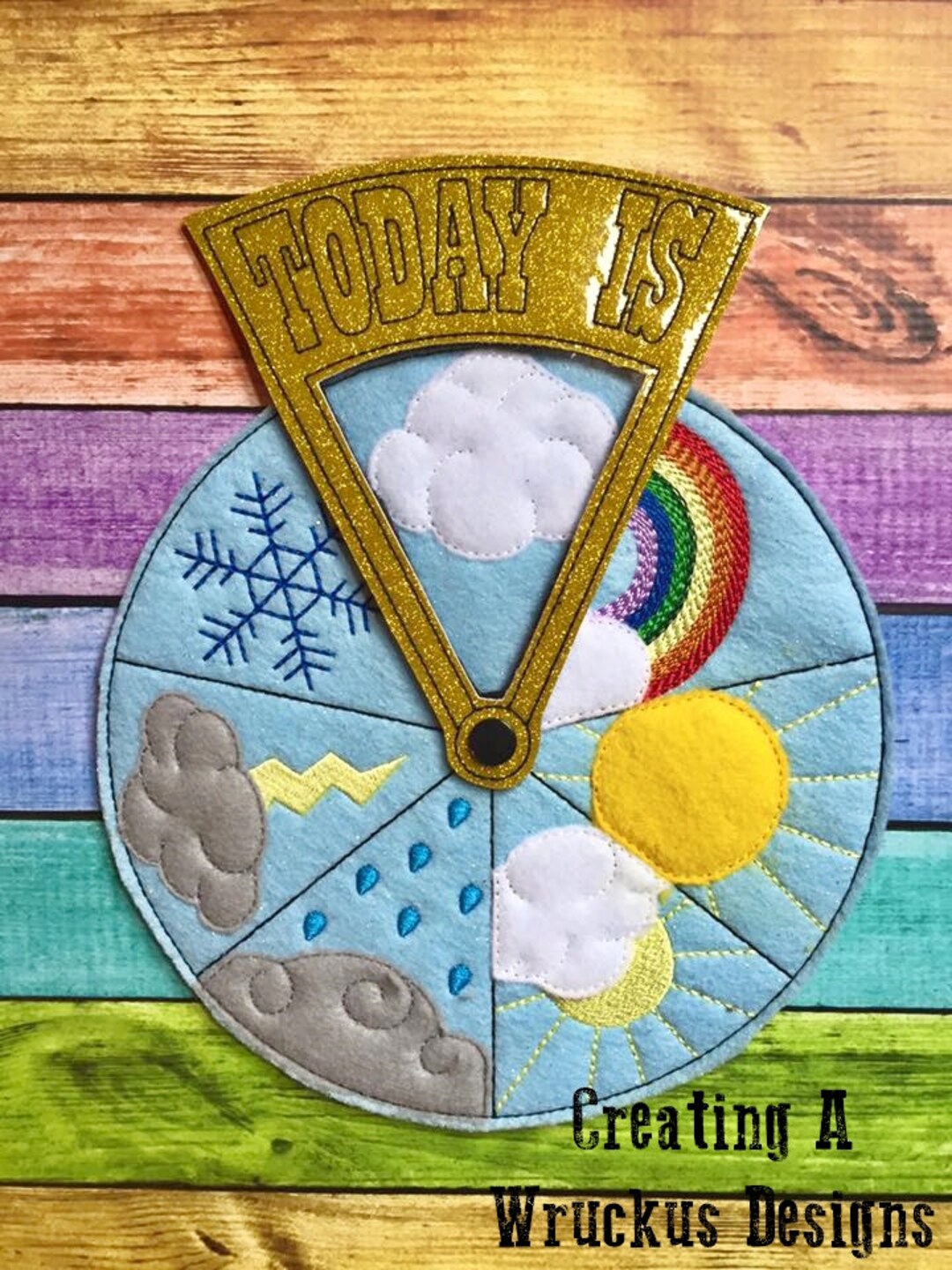 Weather Wheel Board DIGITAL Embroidery Design - Etsy