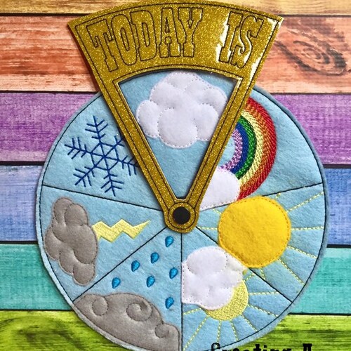 Weather Wheel Board DIGITAL Embroidery Design - Etsy