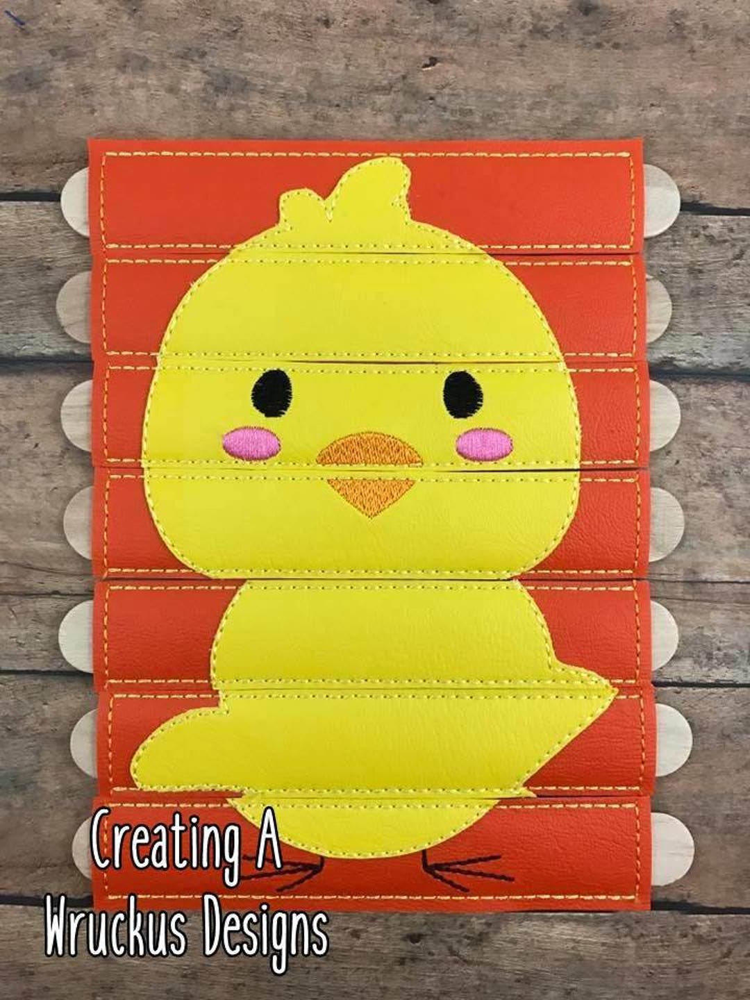 Chick Stick Puzzle DIGITAL Embroidery Design - Etsy