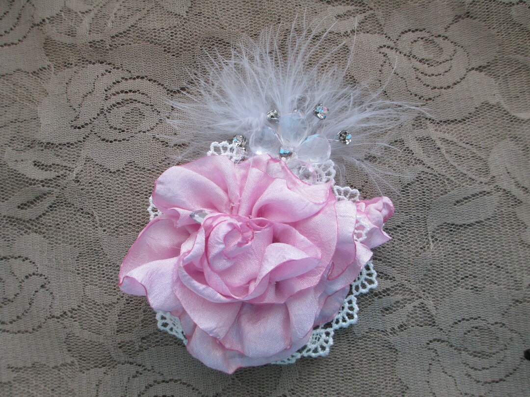 Hair Flower Pink Hair Flower Flower Hair Pin Flower Girl - Etsy