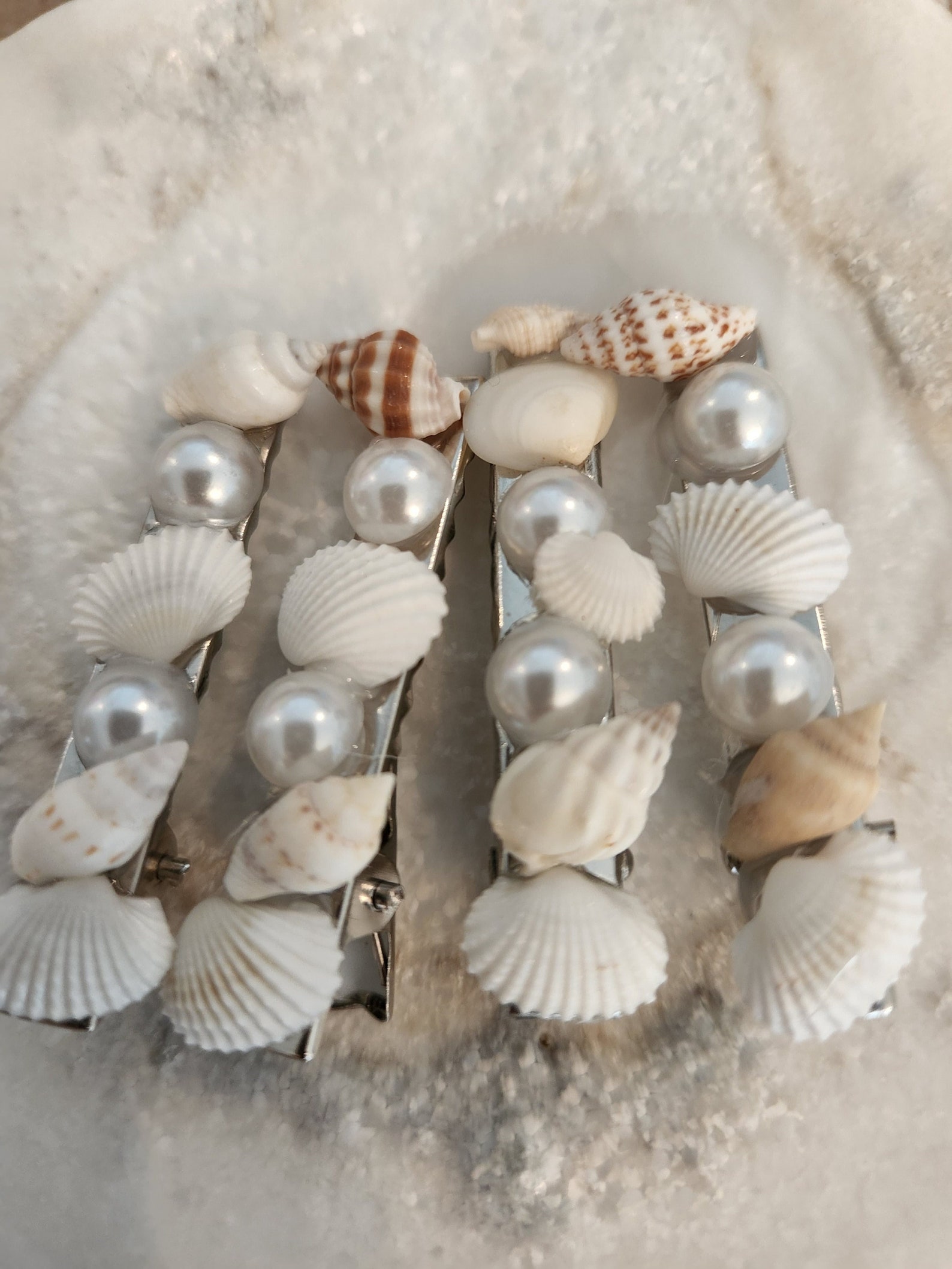 Set of 4 Seashell Hair Clips Beach Wedding Hair Accessory - Etsy