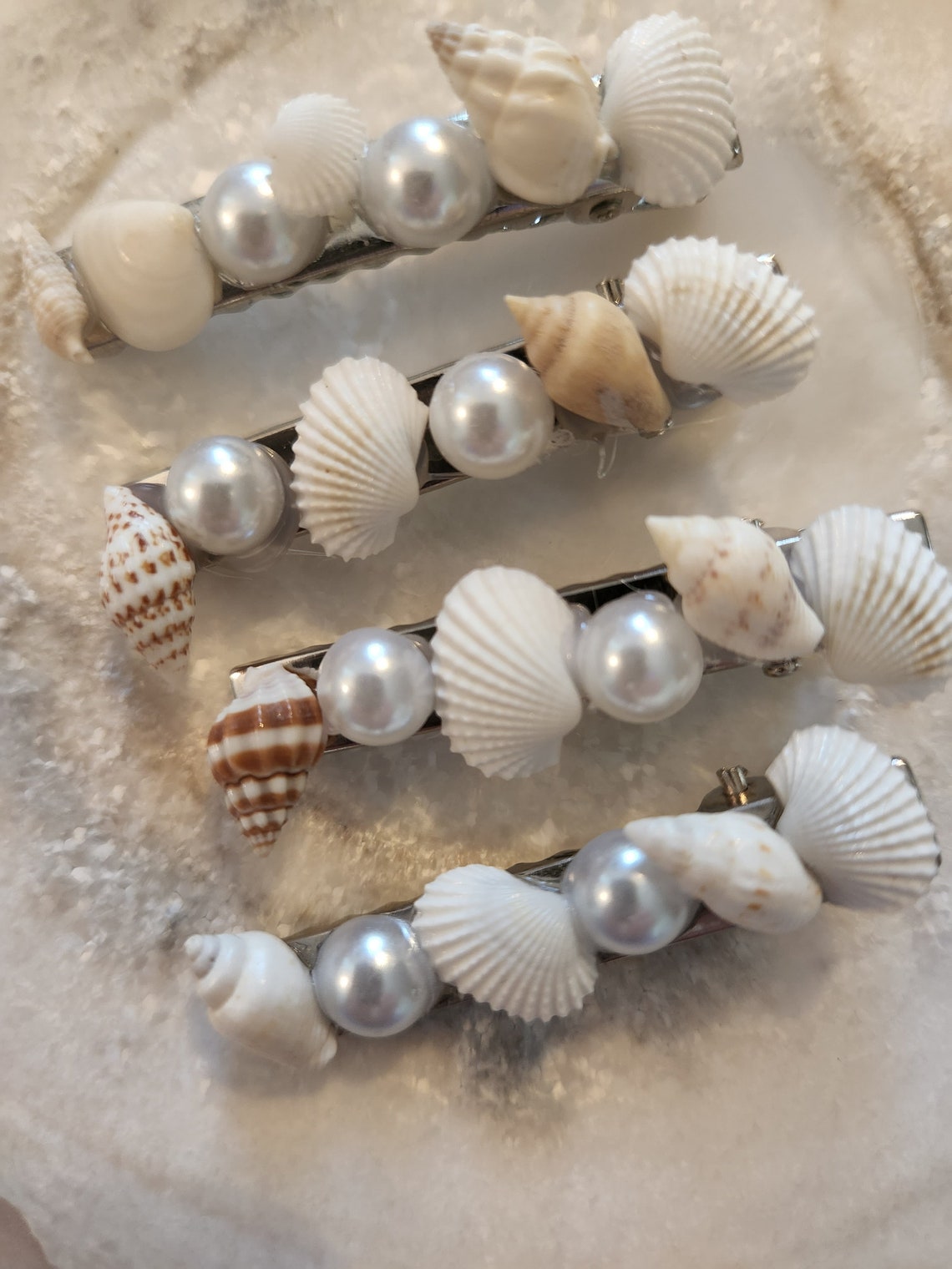 Set of 4 Seashell Hair Clips Beach Wedding Hair Accessory - Etsy