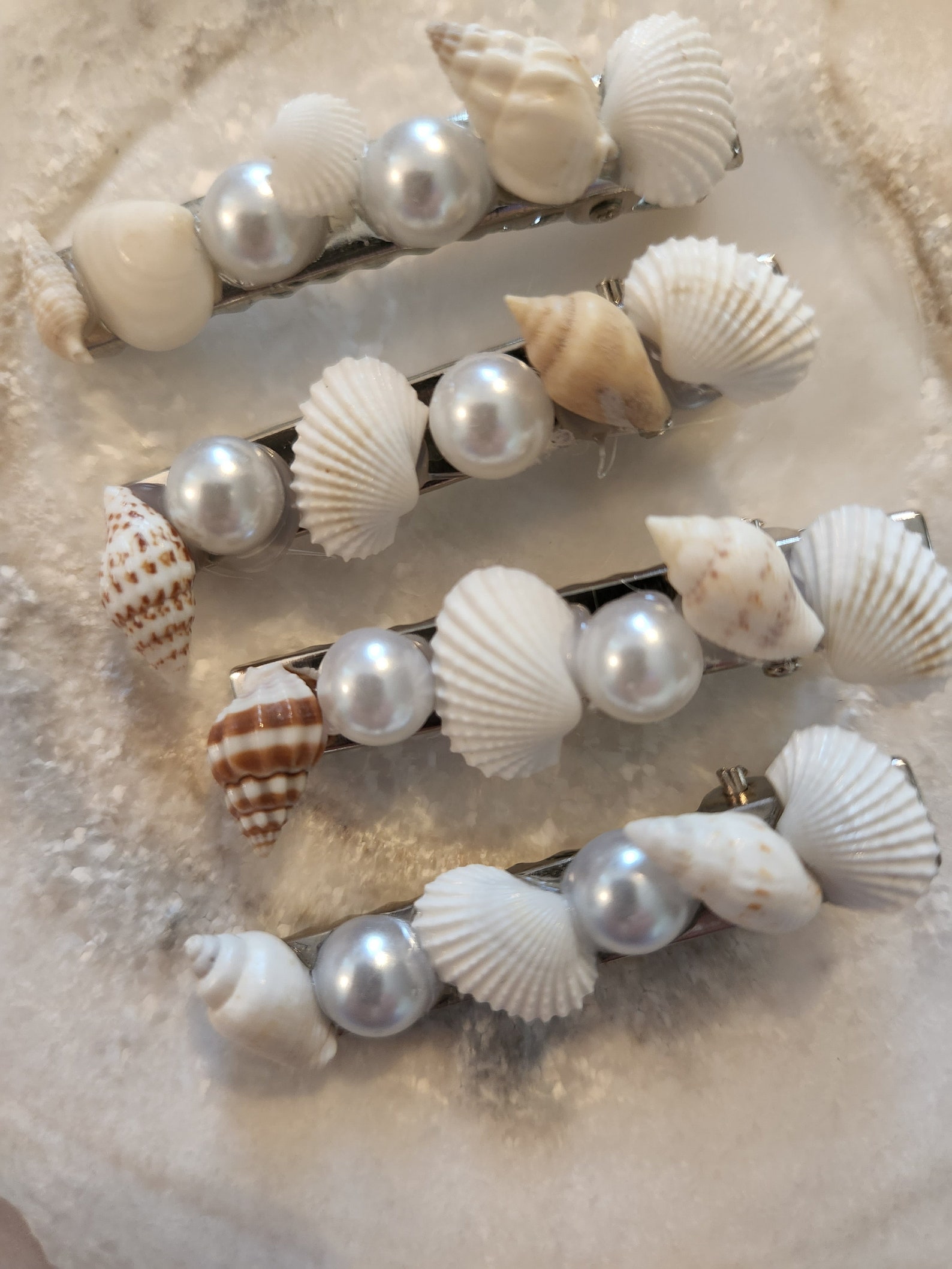 Set of 4 Seashell Hair Clips Beach Wedding Hair Accessory - Etsy
