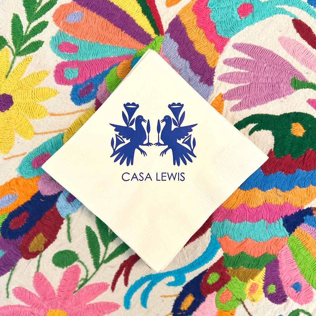 Personalized Fiesta Napkins - Otomi Birds, Custom Colors - Etsy