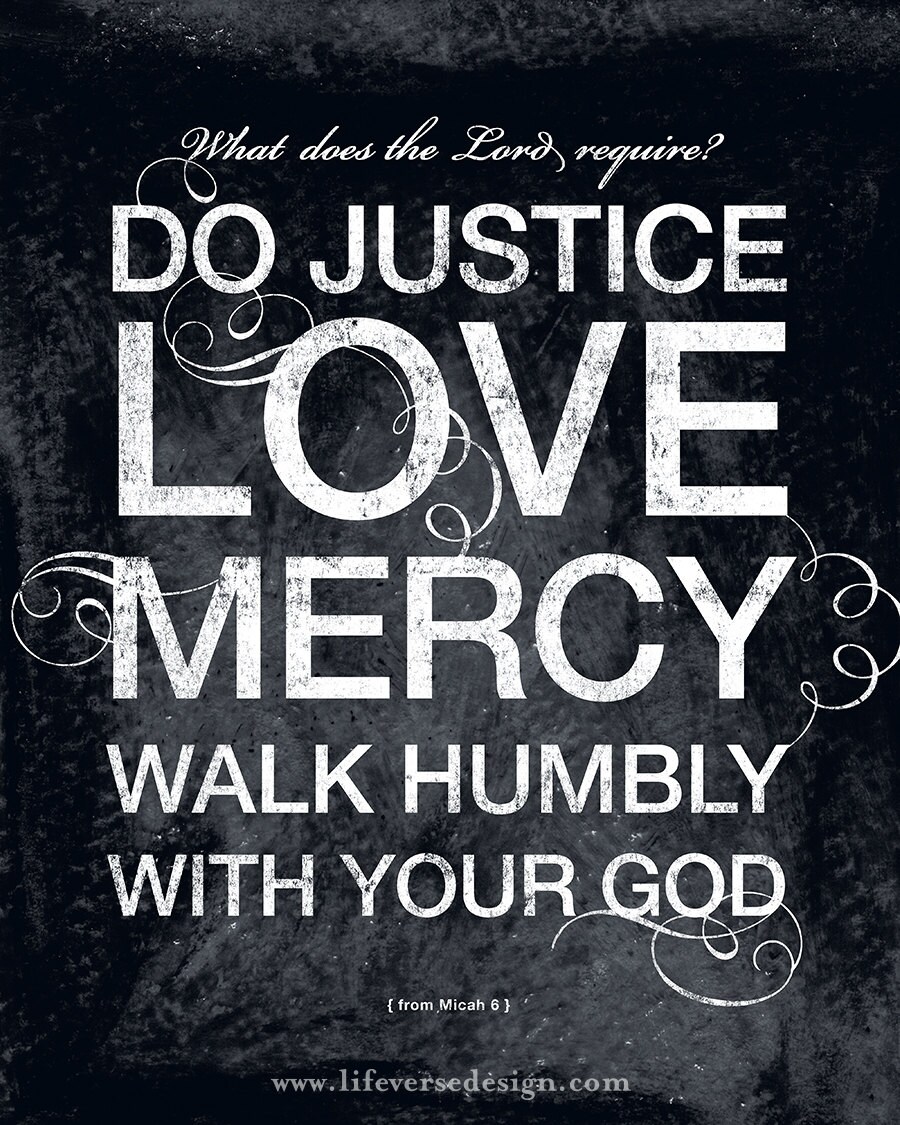 Micah 6:8 Do Justice Love Mercy Scripture Art Inspirational - Etsy