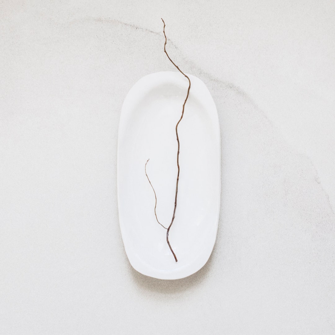 Handmade Textured Platter, White Ceramic Linen Texture Platter, Serving ...