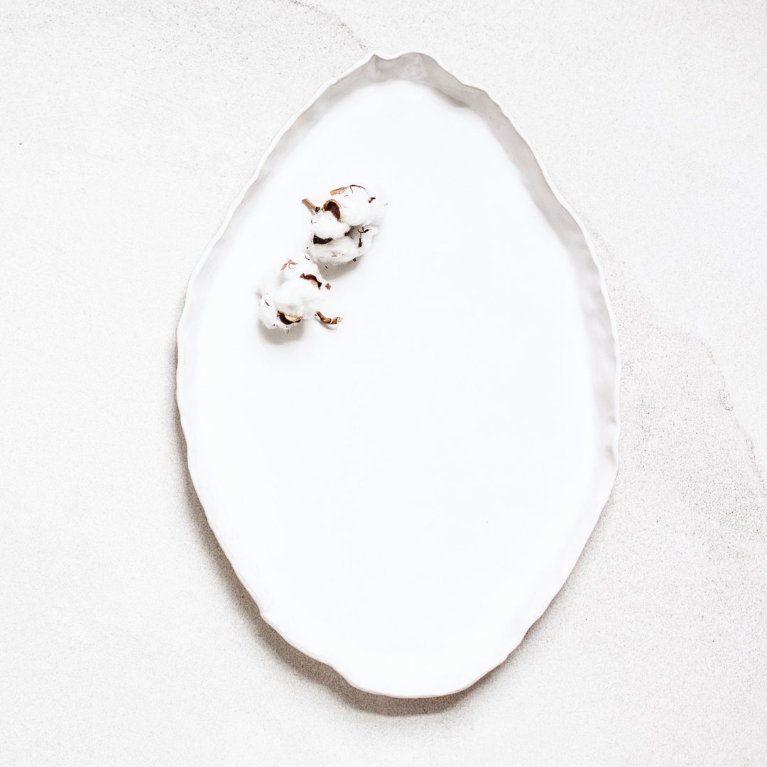 BEST SELLER! Handmade Ceramic Platter, Large Size Wave Edge Platter ...