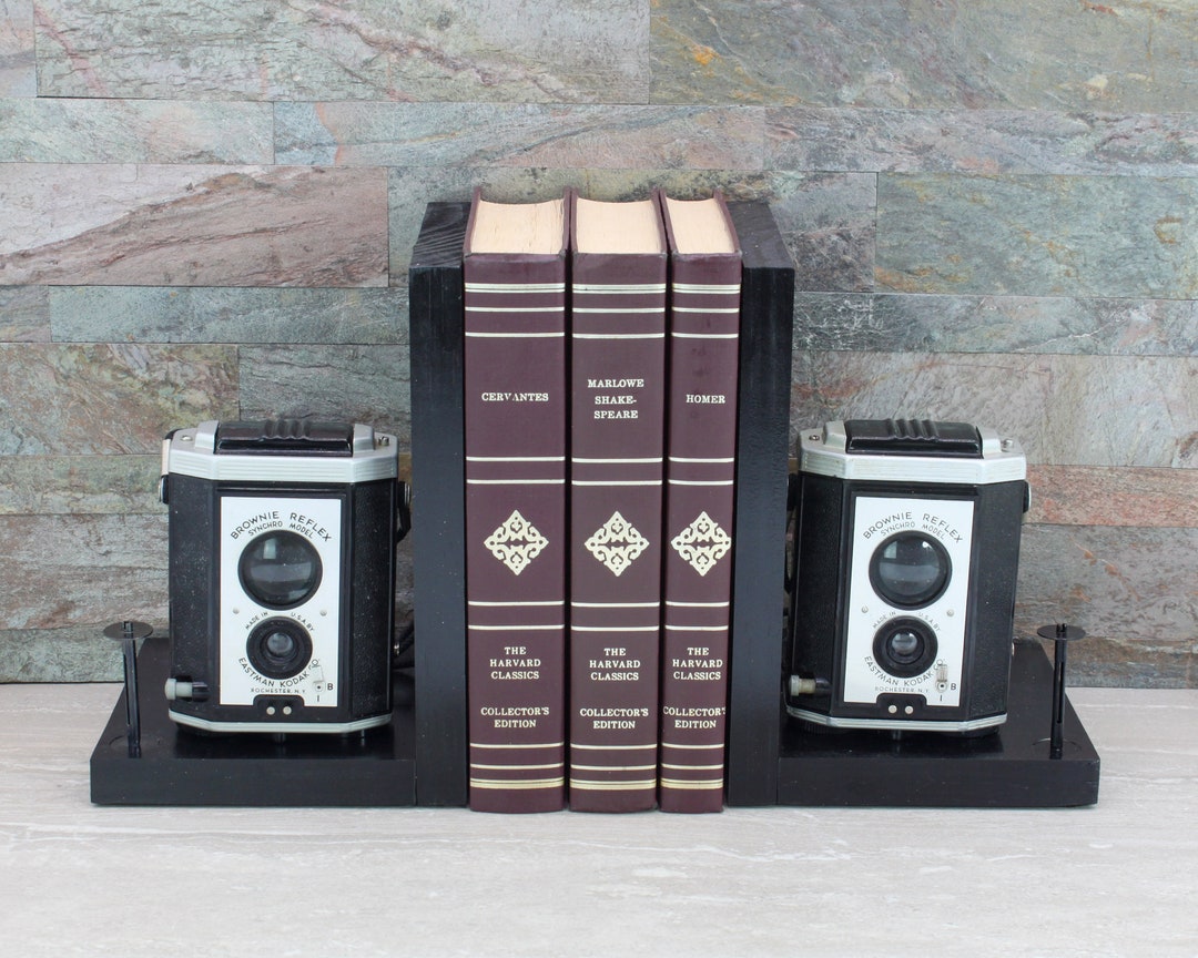 Kodak Brownie Reflex Synchro Model, Antique Decorative Camera Bookends ...