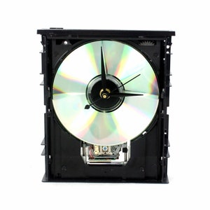 Upcycled Black & Silver DVD Drive Clock Tower - Modern Desk Clock ...