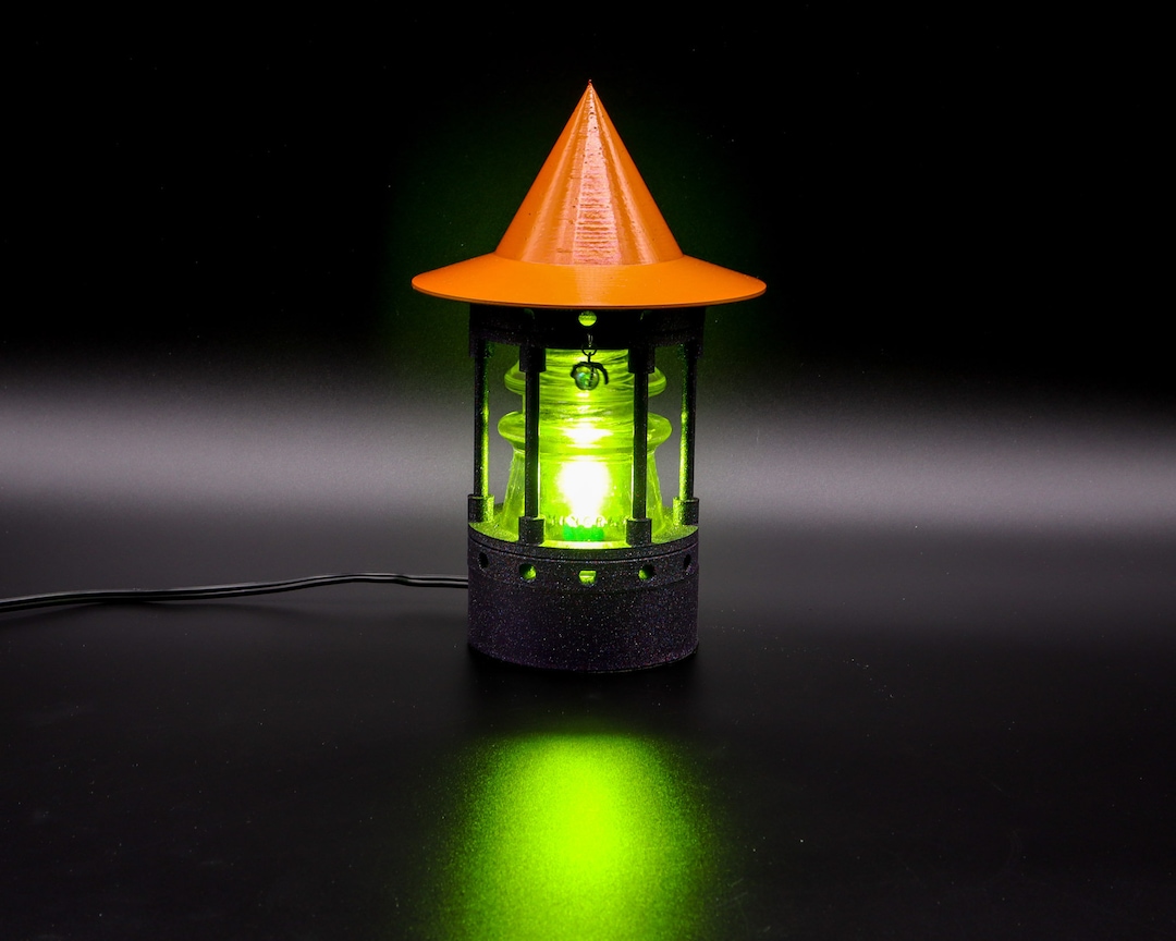 Mystical Middle Ages Witch Tower Lamp With Flickering Orange LED Bulb ...