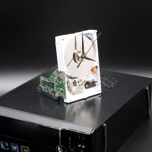 Upcycled White & Silver Hard Drive Desk Clock: Geek Tech Gift ...