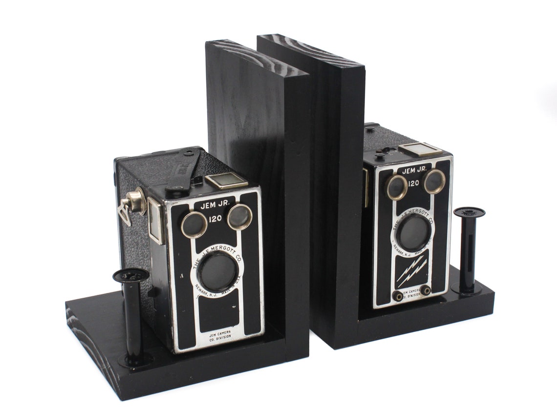Vintage Art Deco Camera Bookends JEM Junior 120 Box Camera - Etsy