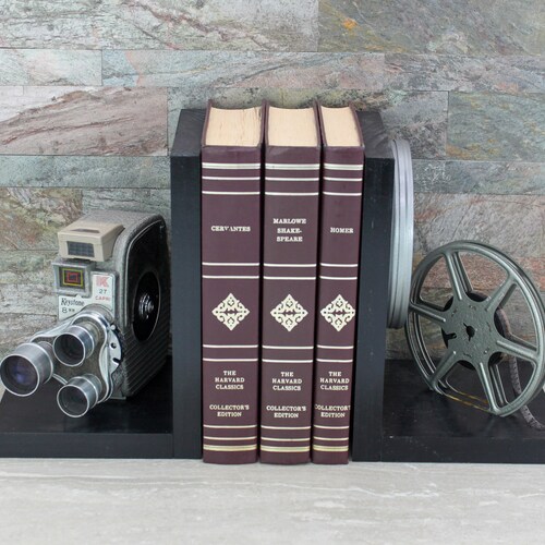 Vintage 8mm Film Reel Bookends DVD Holder Movie Room Home - Etsy