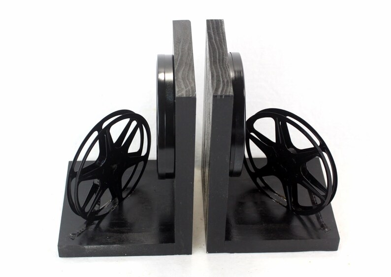 Vintage 8mm Film Reel Bookends DVD Holder Movie Theater | Etsy