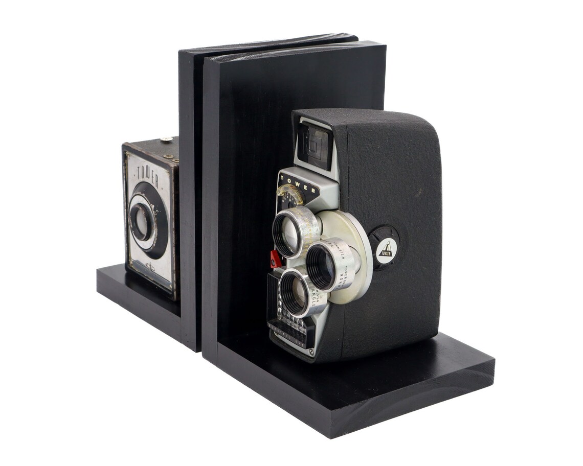 Vintage Tower Camera Bookends DVD Holder Movie Theater - Etsy