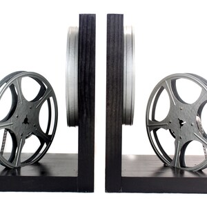 Vintage 8mm Film Reel Bookends, DVD Holder, Movie Room - Home Theater ...