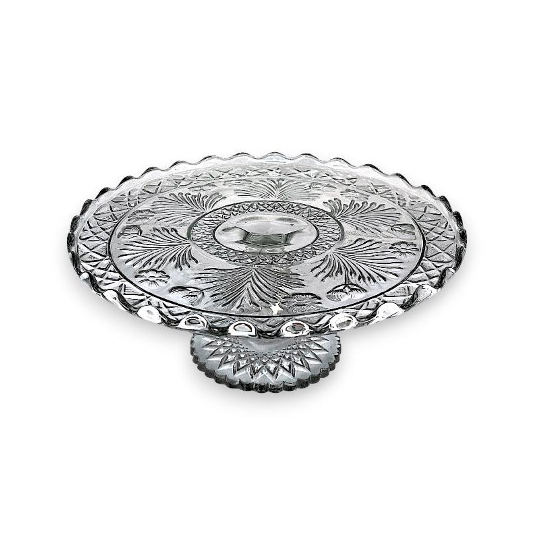 EAPG Beatty-brady Cake Pedestal Stand, Fan, Palmetto & Daisy Pattern, C ...