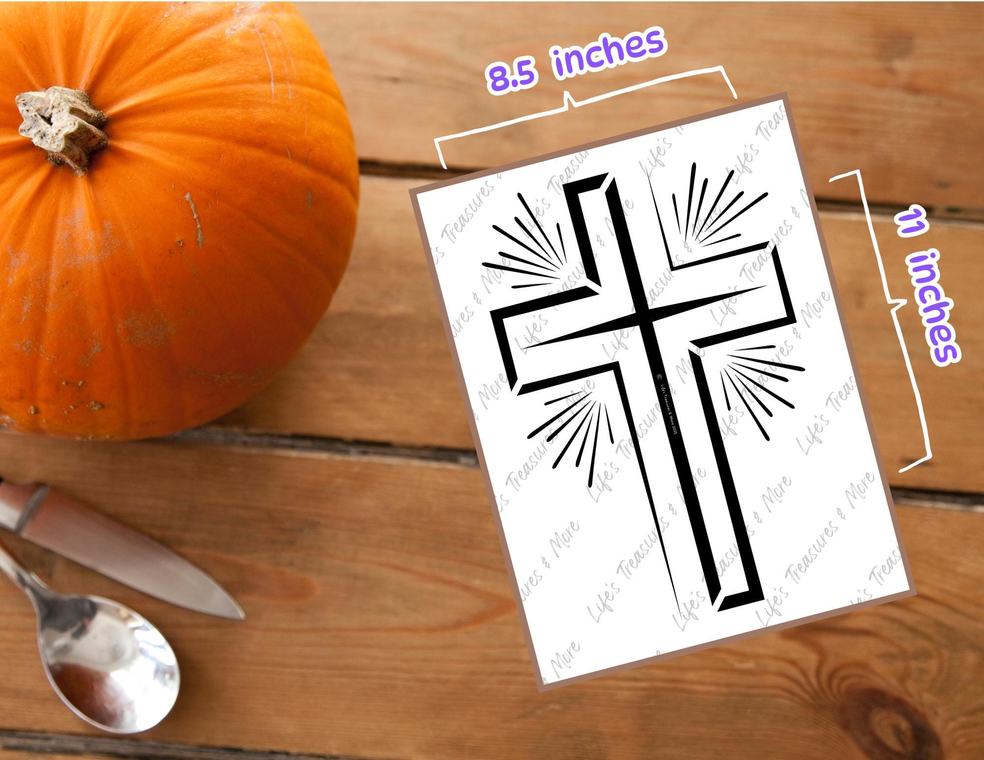 Cross Holyween Pumpkin Cutout Medium Level | Christian Halloween ...