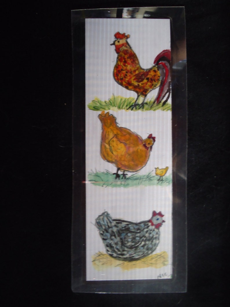 Laminated Chicken Bookmark - Etsy