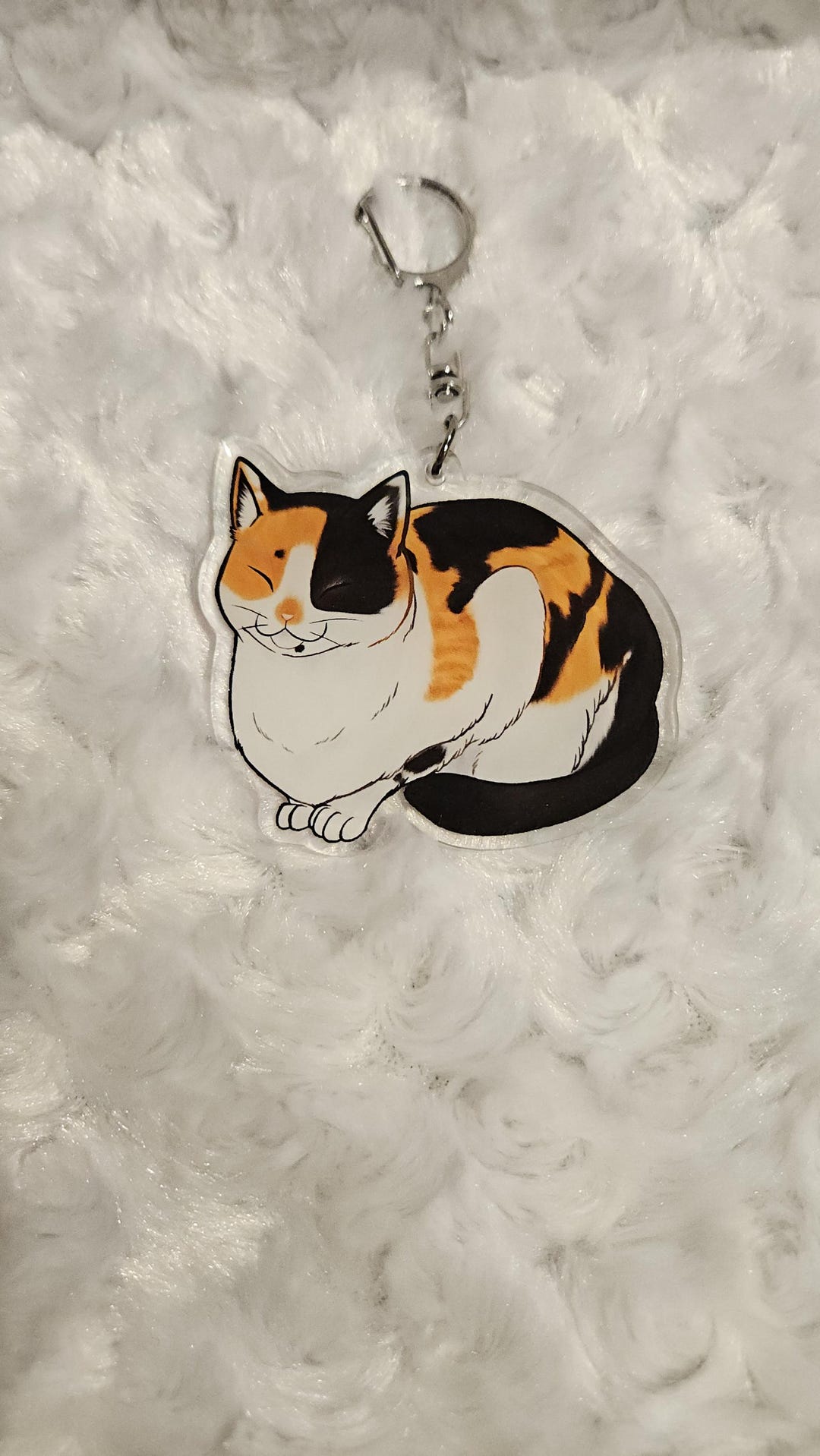 Calico Cat Charm Keychain - Etsy
