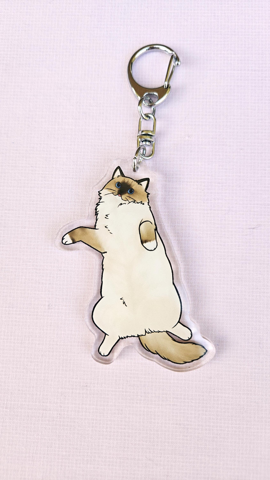 Ragdoll Cat Charm Keychain - Etsy