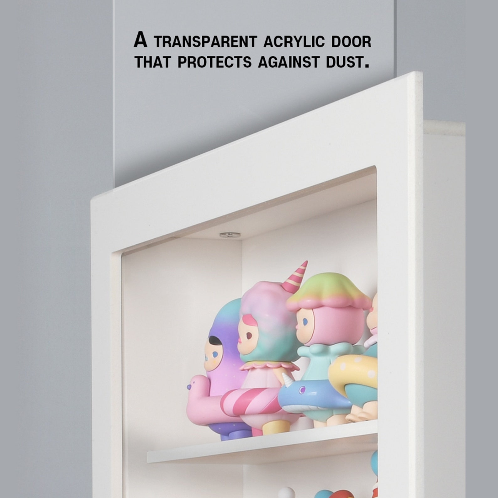 LED Figure Display Case Wall Hanging Mount Shelf Transparent Door Sony ...