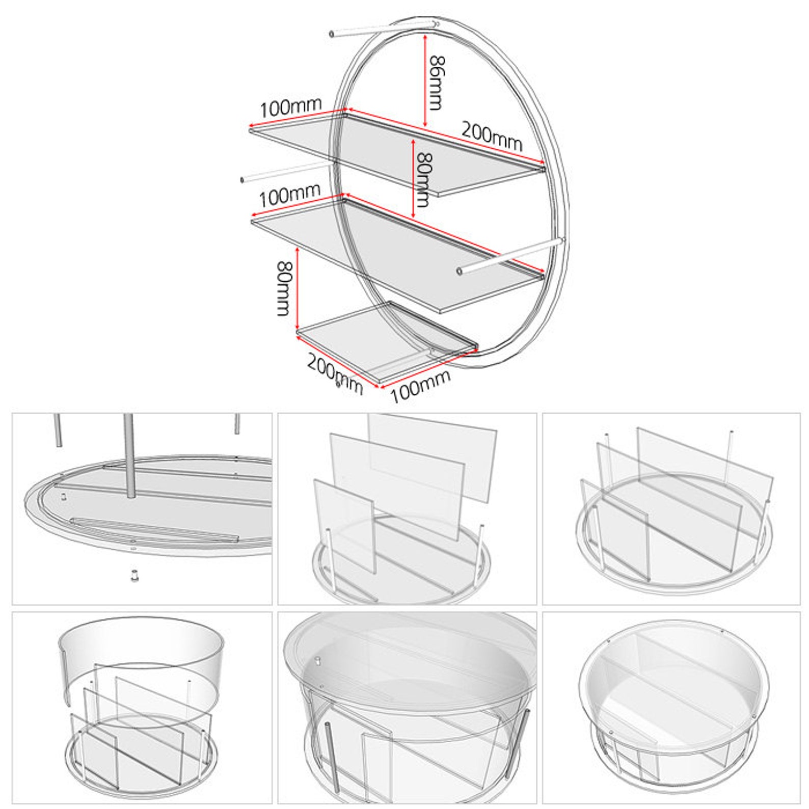 Moon Cylindrical Display Case - Etsy