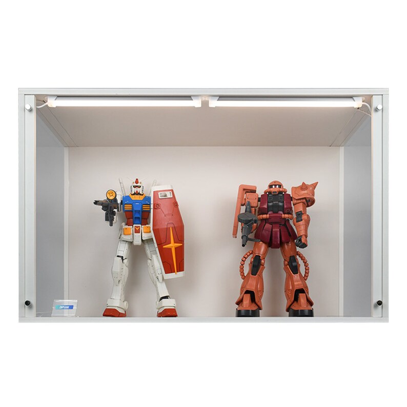 LED Figure Display Case 3 Colors Sliding Transparent Door Standing ...