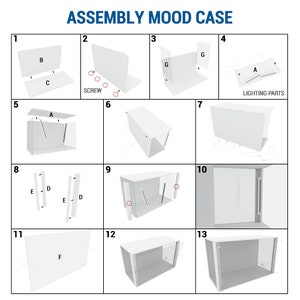 LED Figure Display Case 3 Colors Sliding Transparent Door Standing ...