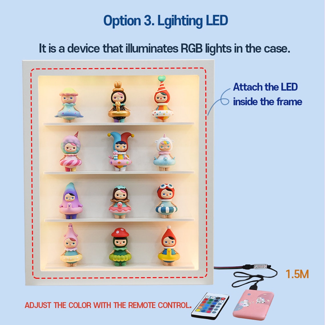 LED Figure Display Case Wall Hanging Mount Shelf Transparent - Etsy