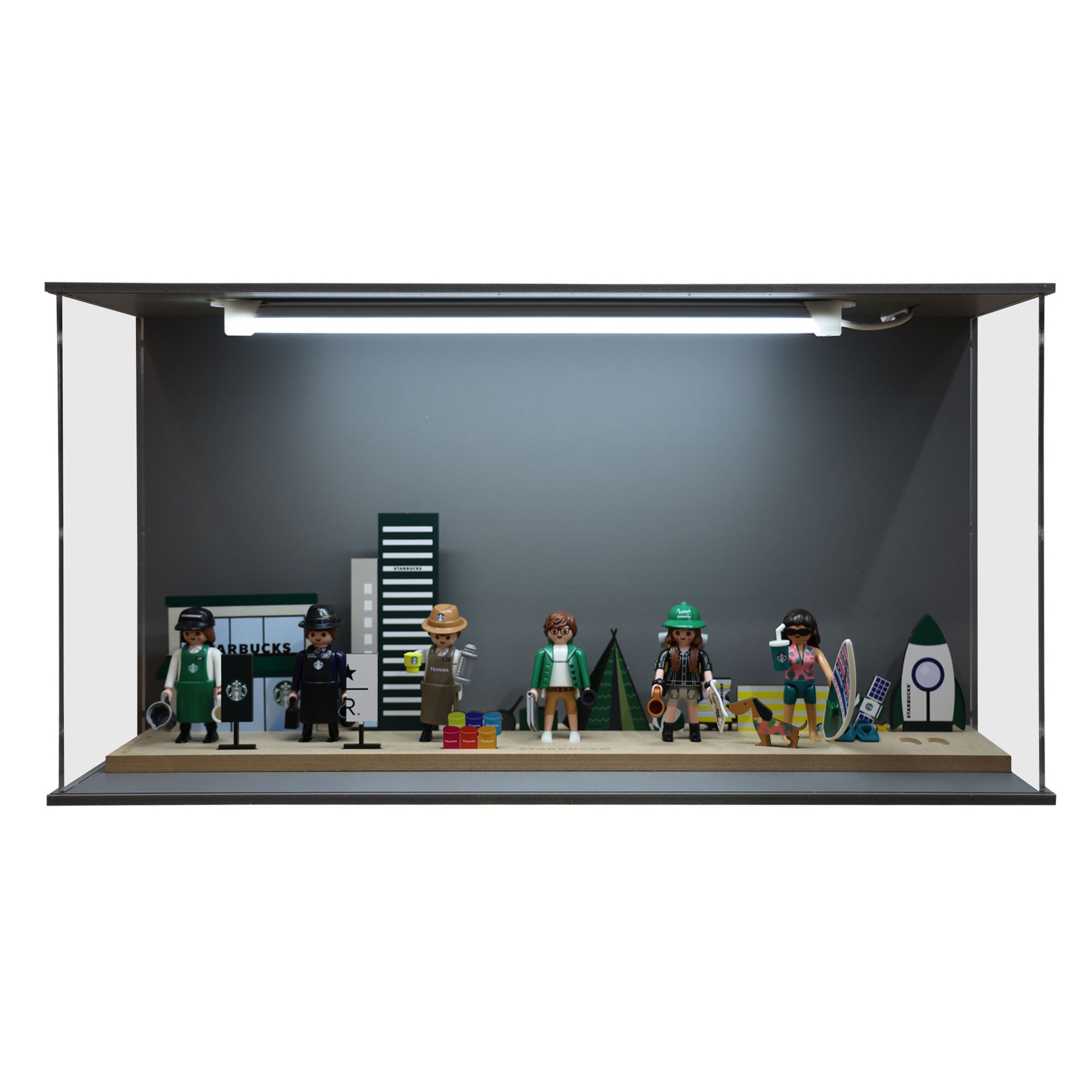 LED Figure Display Case Set for Mini Figures, Bearbrick Playmobil Lego ...