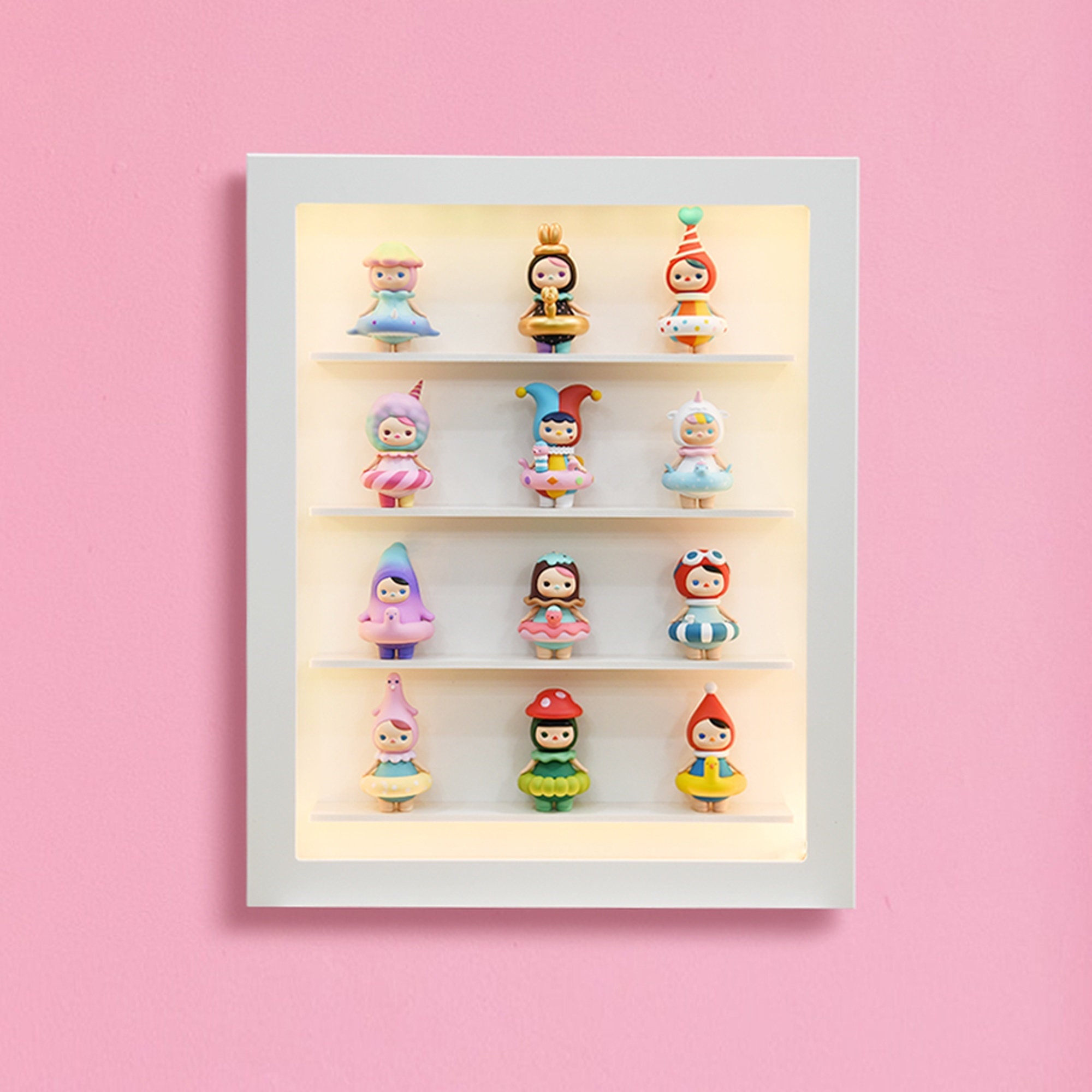 LED Figure Display Case Wall Hanging Mount Shelf Transparent Door Sony ...