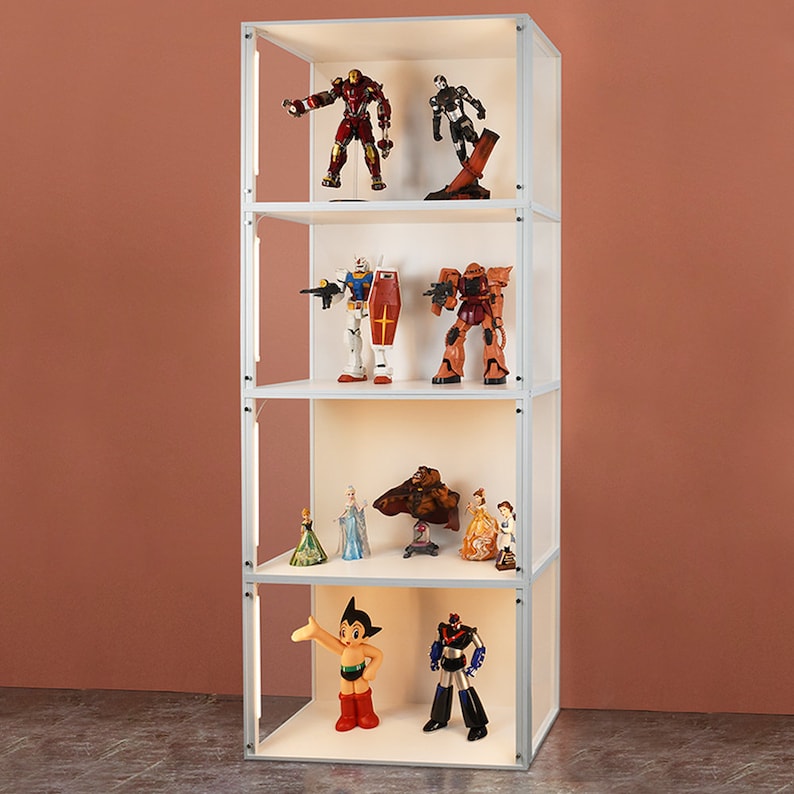 LED Figure Display Case 3 Colors Sliding Transparent Door - Etsy