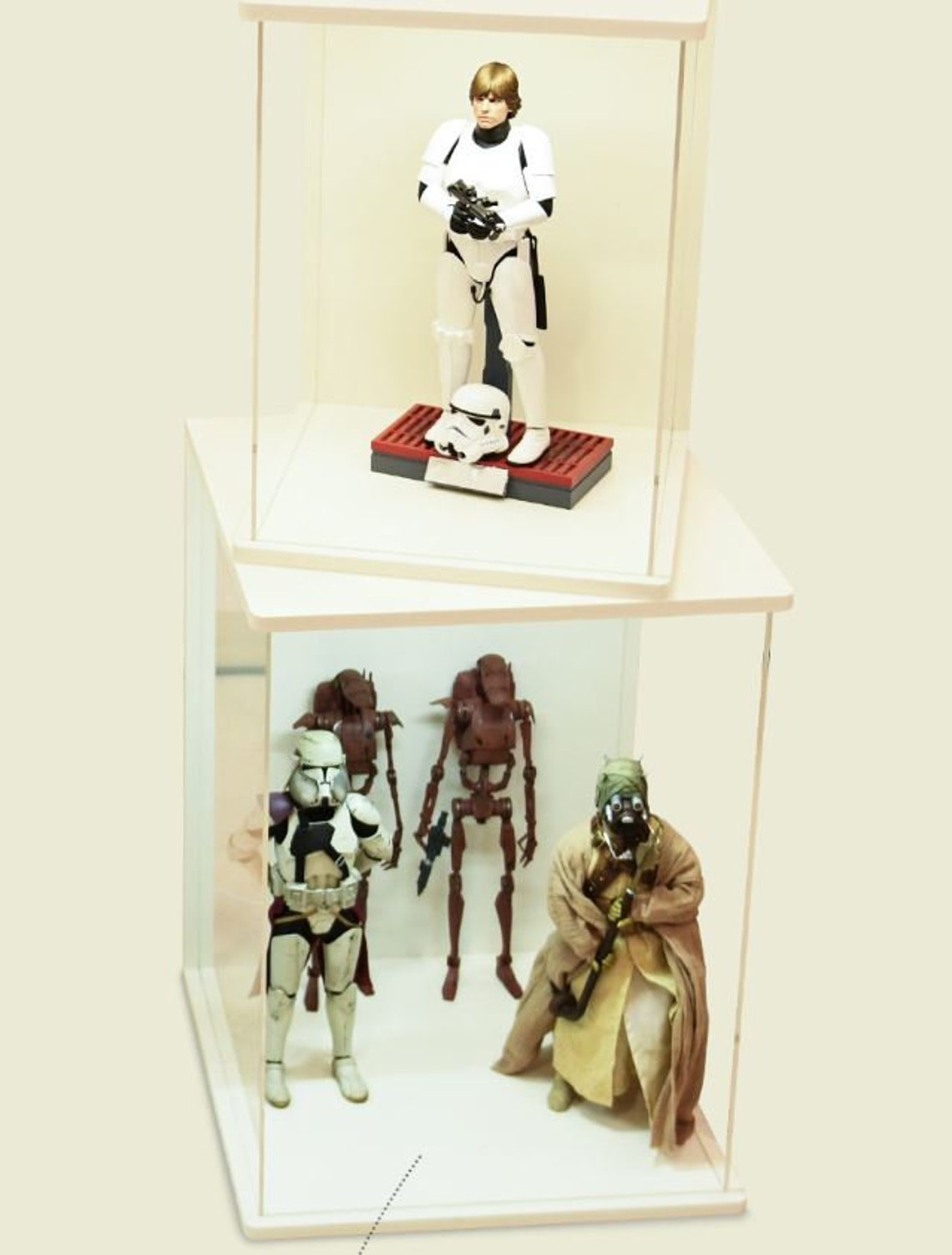 12" 16" Figure Display Case LED DIY USB Standing Stack Type_free ...