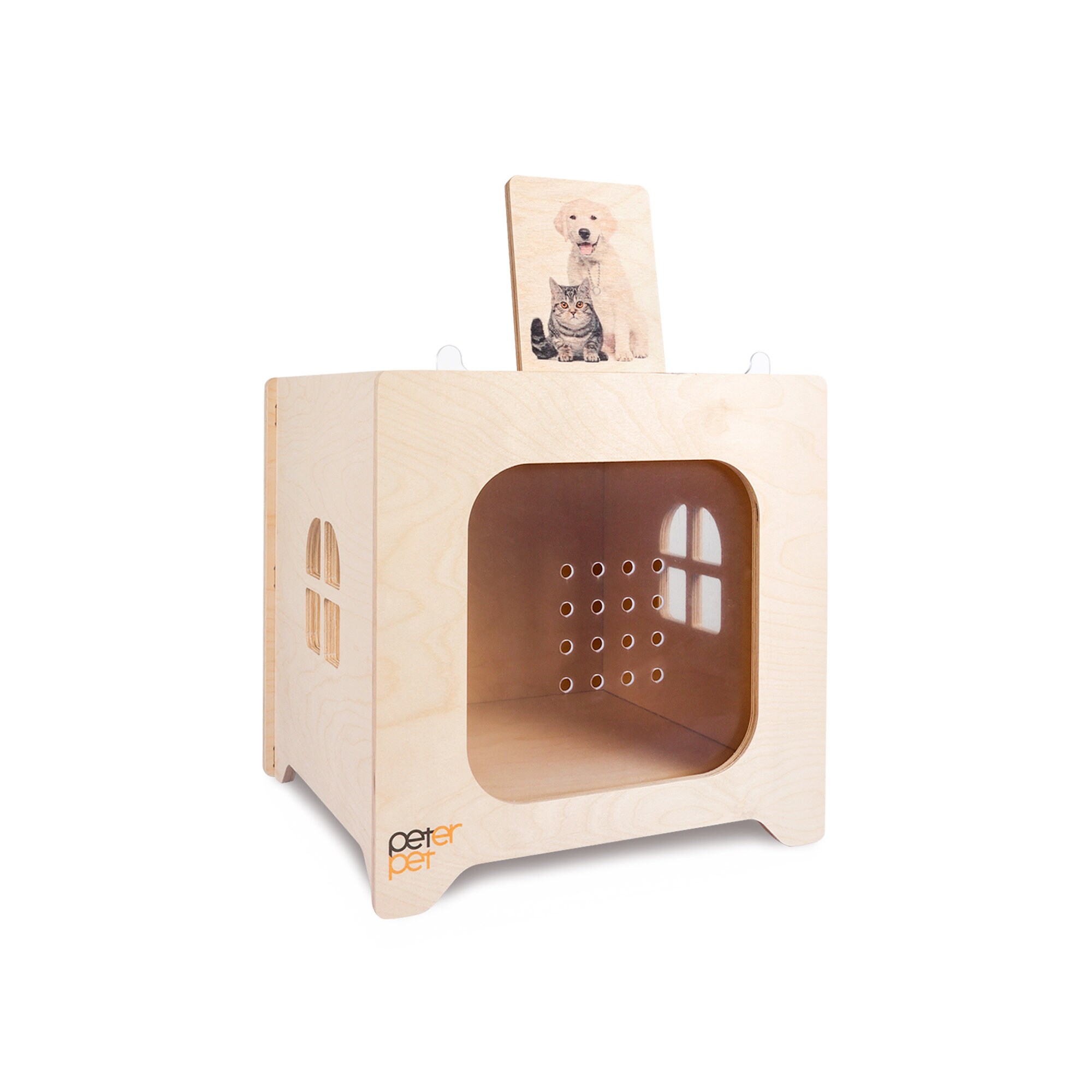Puppy House With Transparent Acrylic Plexiglass Guard DIY Type Birch ...